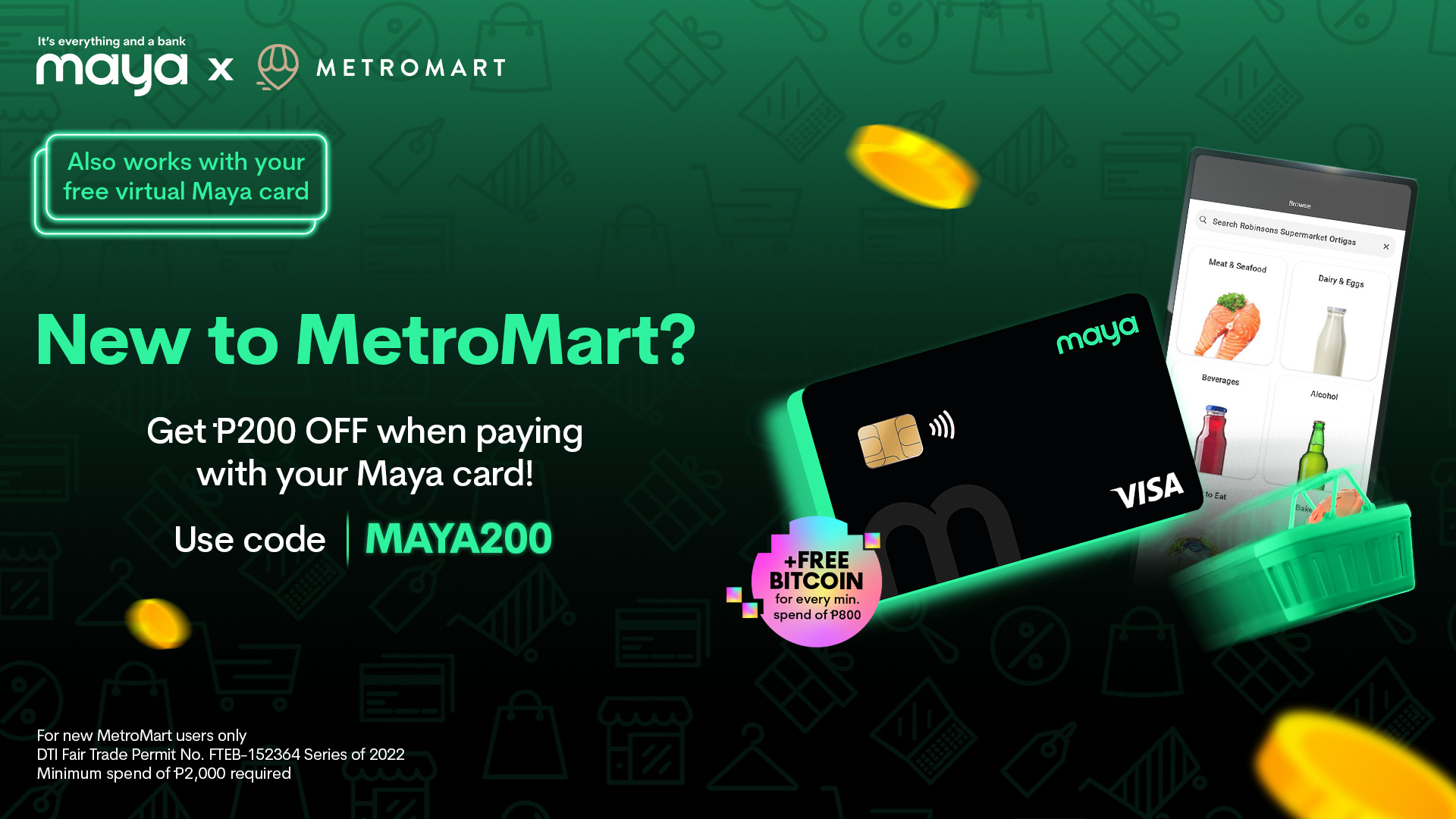 Enjoy P200 OFF on MetroMart using the code MAYA200!